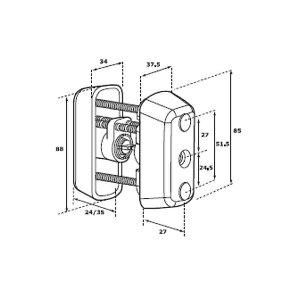 Ключалка Abloy Protec двустранна за брава Abloy LC307 - locks.bg